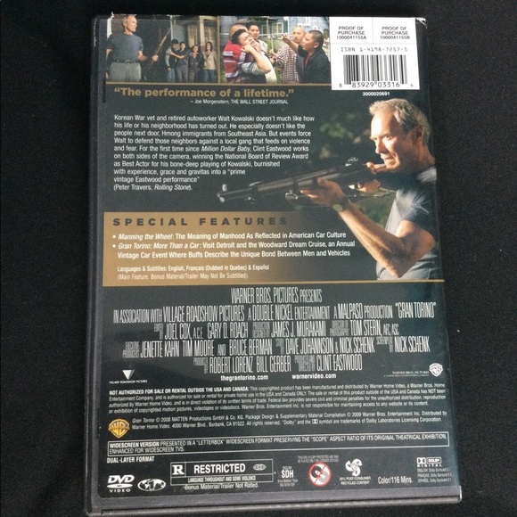 Media | Gran Torino Dvd Movie Clint Eastwood Action Car Rated R Korean ...
